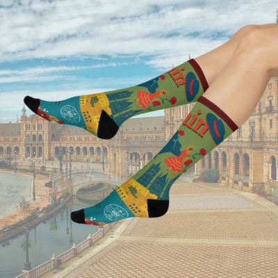 Spain Socks Barcelona Beaches Unisex Adult Stretchy Mid Calf Original ...